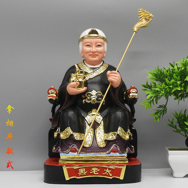 Black old lady idol statue 12 -inch black old lady statue Buddha statue