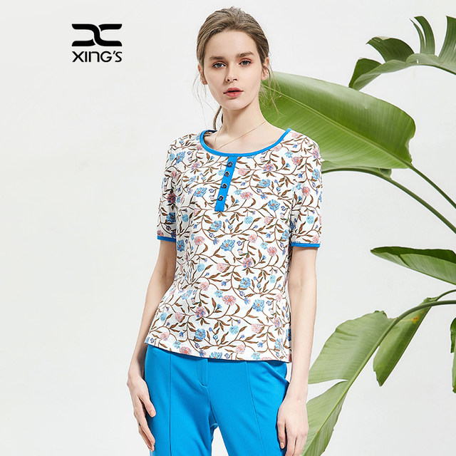 Xing's women's clothing, large-size printed short-sleeved T-shirt for ...