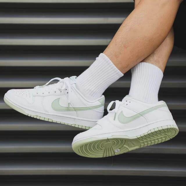 Nike/Nike DUNK LOW men's fresh matcha green retro low top sports and ...