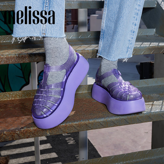 Melissa Melissa fashion thick-soled women's jelly Roman pig cage ...