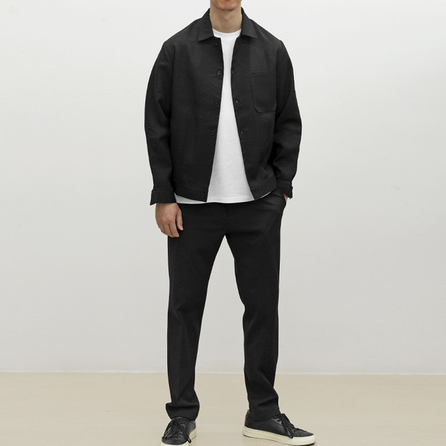 PHEATHER Black Imitation Hot Easy-to-maintain short wide lapel jacket