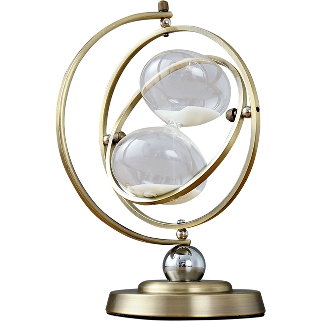 Light luxury high-end metal globe hourglass 3D three-dimensional ...