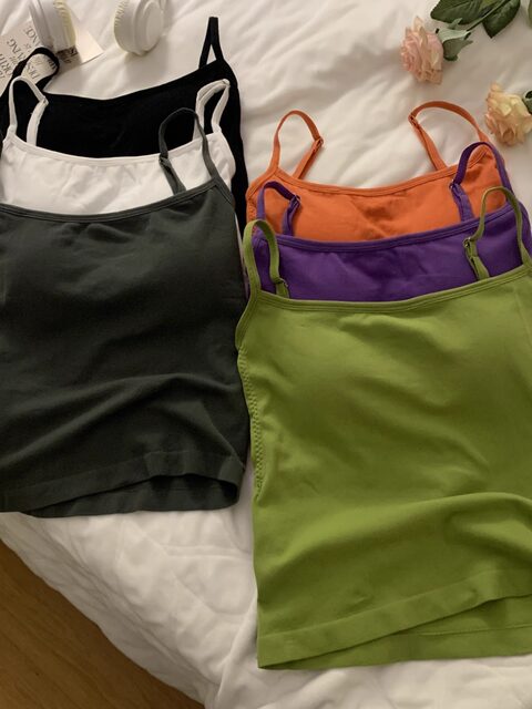 Pure sexy short strapless inner strap vest for women, simple summer ...