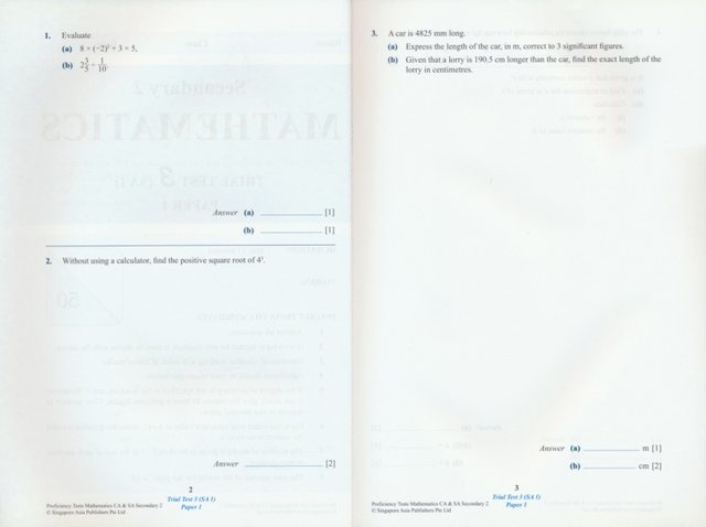 Proficiency Tests Mathematics CA/SA Secondary 1-4 Mathematics ...