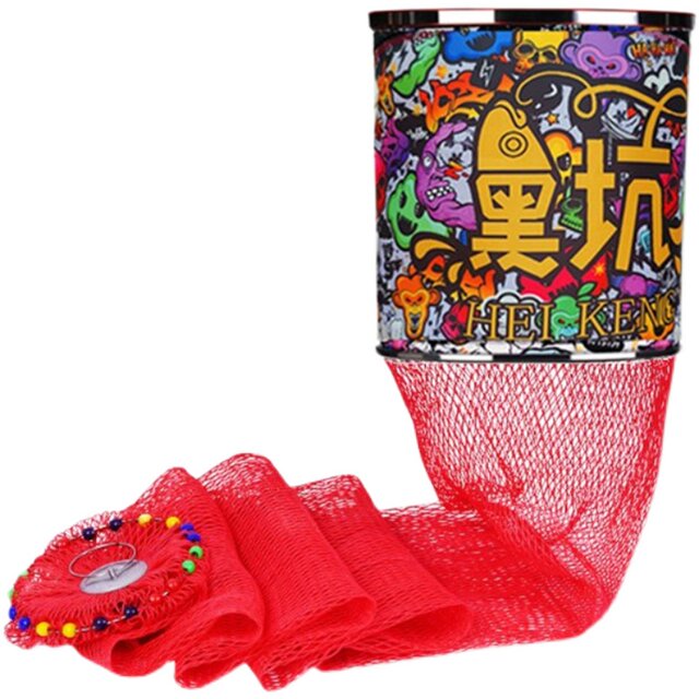 New rubberized Dalima woven black pit fish net bag thickened stainless ...