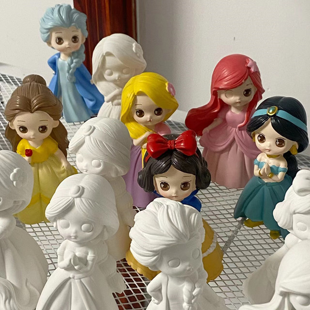 Children's Aisha painted graffiti snow-white gypsum doll princess DIY ...