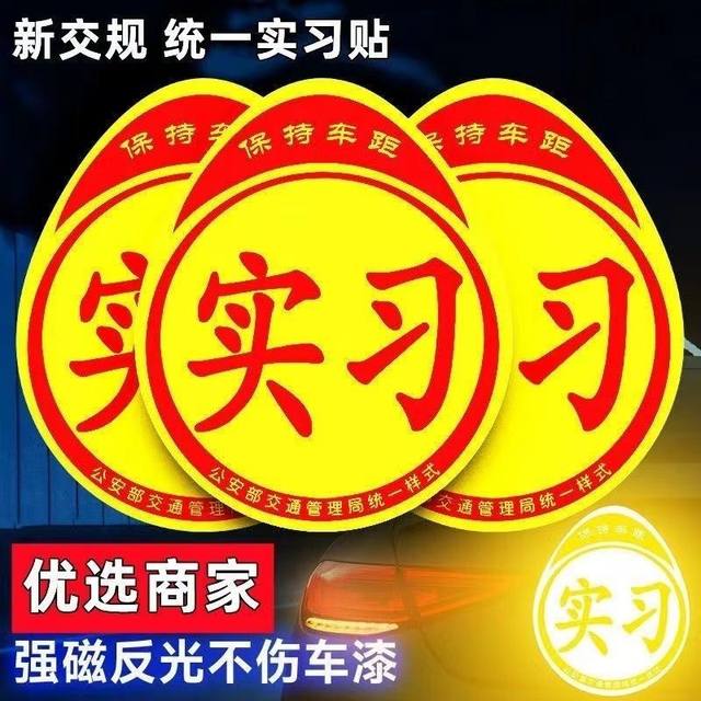 Internship logo car stickers for beginners on the road magnetic car ...