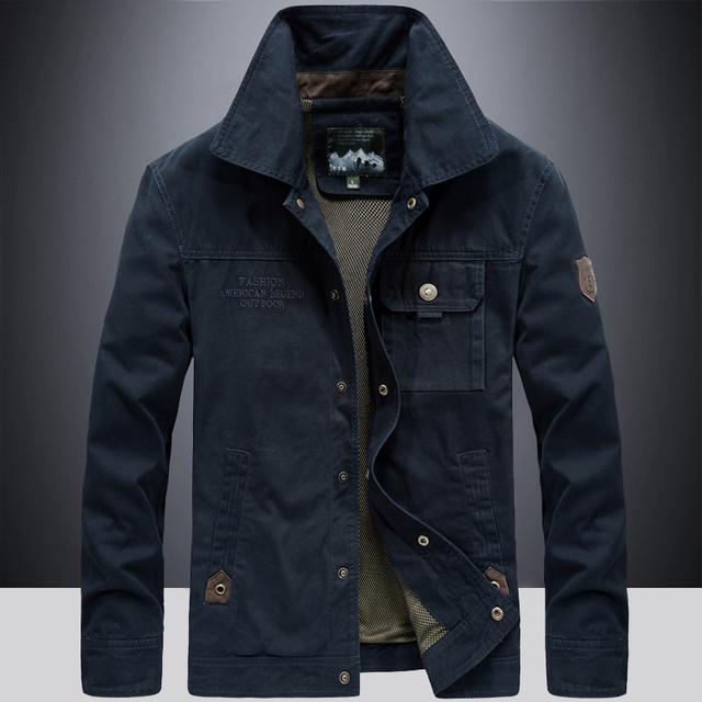 Pure cotton jacket for men multi-pocket washing work clothes for men ...