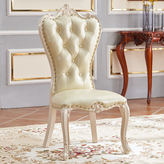 European dining chair solid wood chair carved home dining restaurant ...