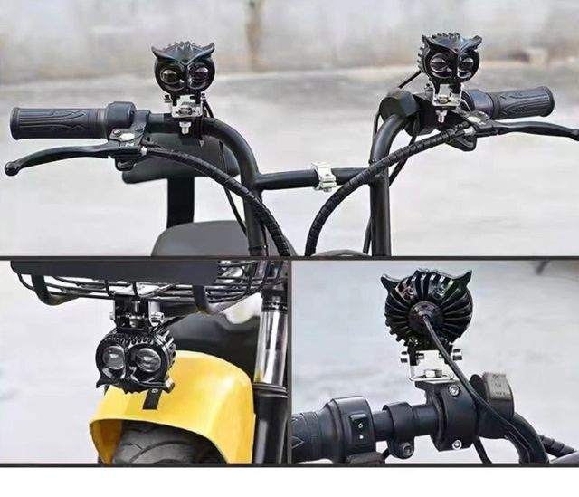 Motorcycle cat head eagle shoot light yellow and white double light cut ...