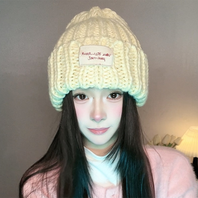 2024 Autumn and Winter New Patched Wool Hat Women's Warm Ear Protection ...