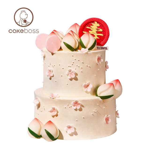 Cakeboss Xian Tao He Shou Cake Double -Layer Wish Shoushou Peach ...