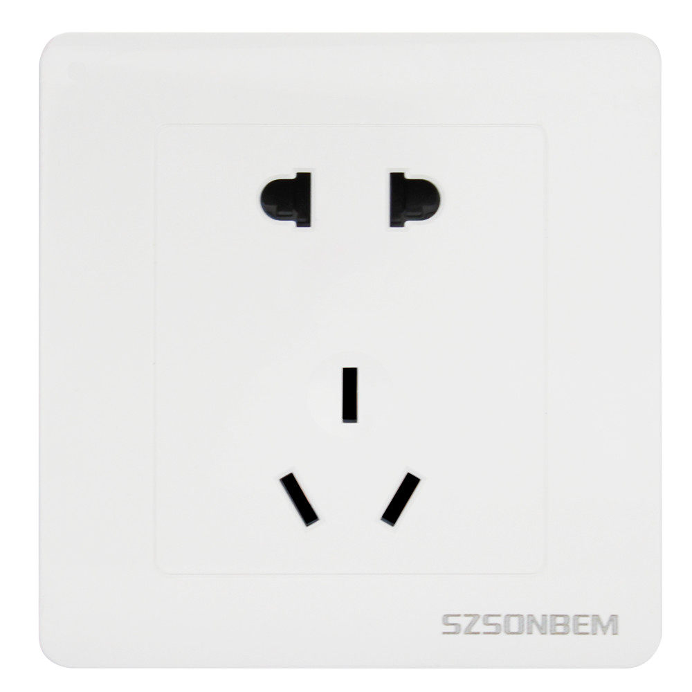 Szsonbem 86 Type Four-Way Socket Panel - White Concealed Switch