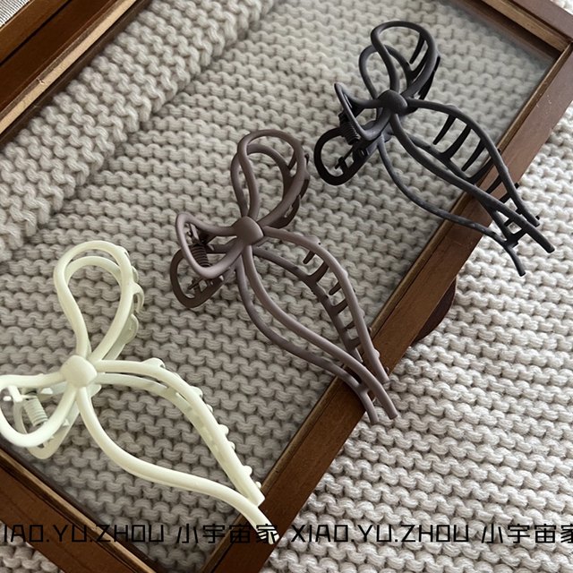 Zhao Lusi's same style hair clip, hollow bow, frosted grip clip, autumn ...