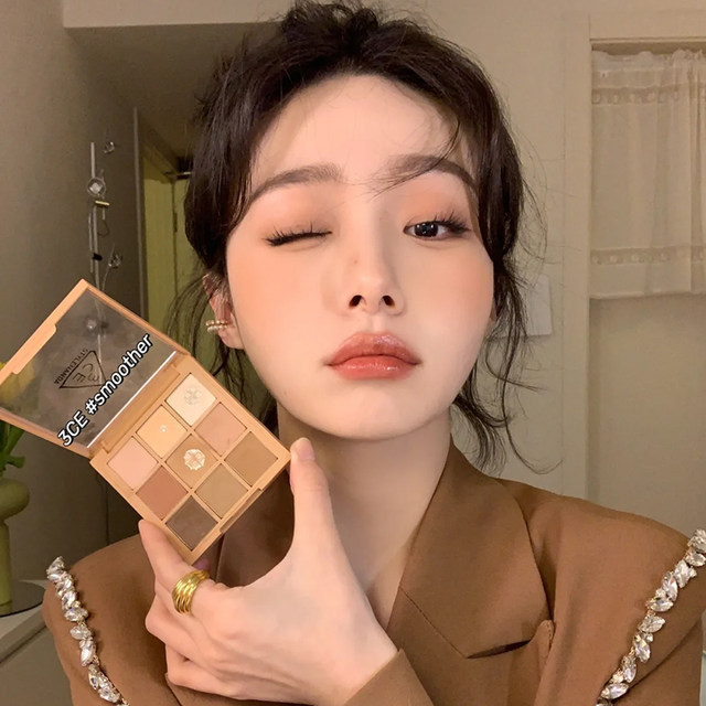 3ce eyeshadow palette nine-grid 9-color smoother dark brown matte pearl ...