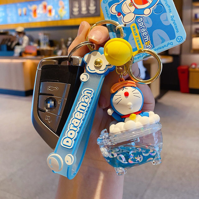 Genuine Doraemon car keychain female exquisite men's schoolbag pendant ...