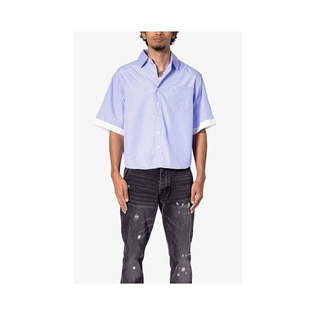 mnml double striped shirt blue men's shirt comfortable modern