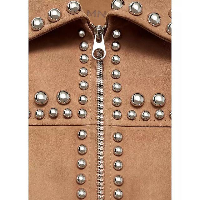 Mango Ms. Rives leather jacket women's leather jacket 22 8 inch long ...