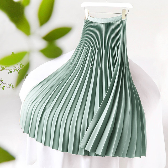 Bi -pressure pleated plunging pleated skirt skirt Spring and autumn ...