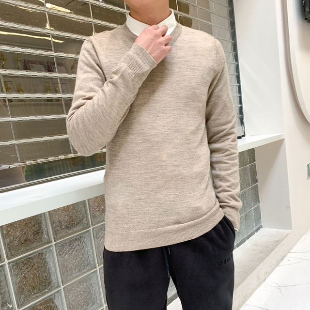 European and American V -neck Fine Meru Nu Mero Wool Bottom thin knit ...