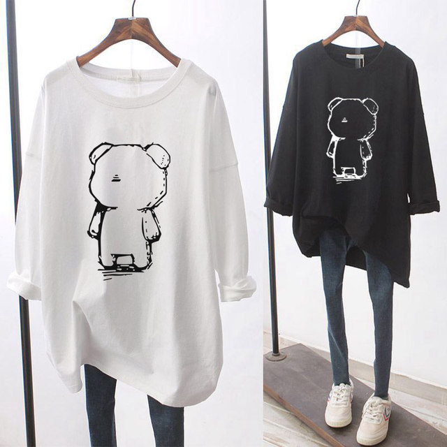 Spring and Autumn Clothing 2025 new long white long-sleeved T-shirt for ...