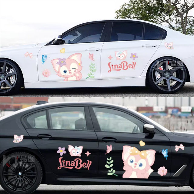 Lingna Belle car stickers cute cartoon -driven body modification pull ...
