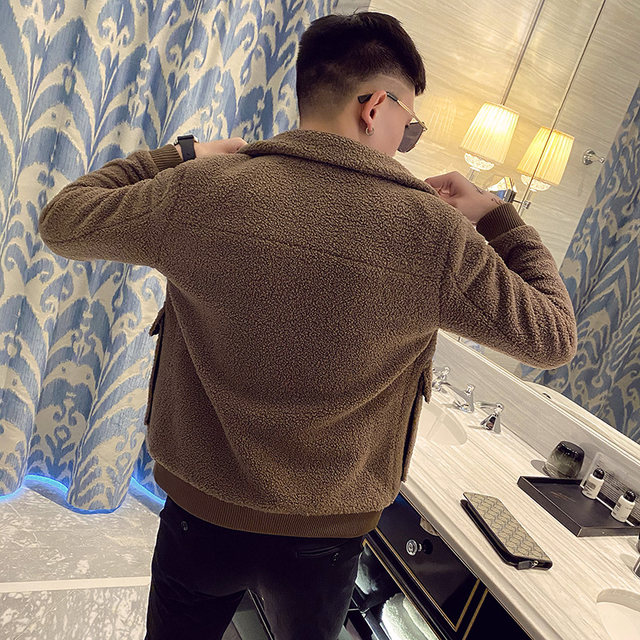 Autumn and winter shaking pellet fleece jacket men's plus velvet ...