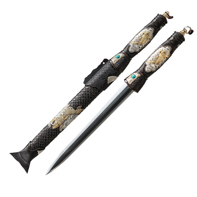 Longquan Guyue Sword Fish Sword Sword Pattern Steel Sword Luxury Gold ...