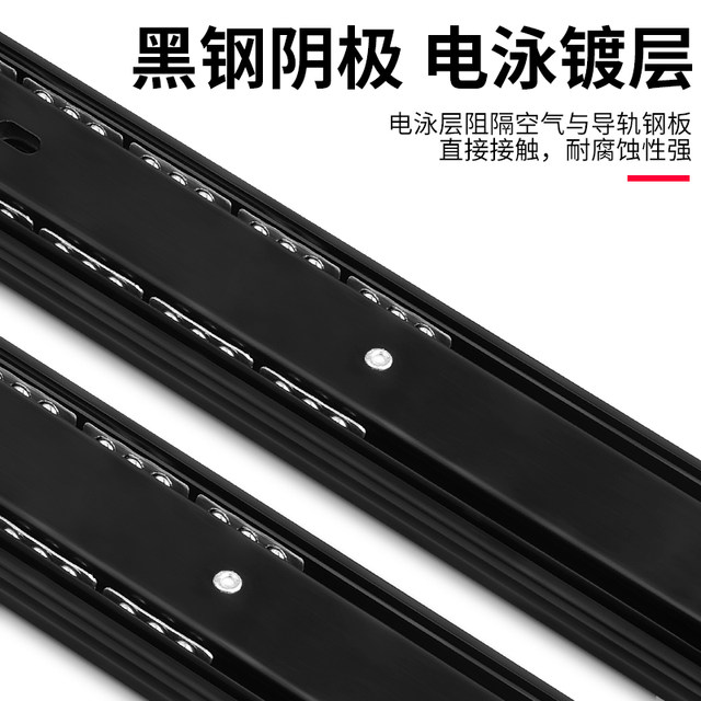 Drawline track Black thickness and silent rebound cabinet guide rail ...