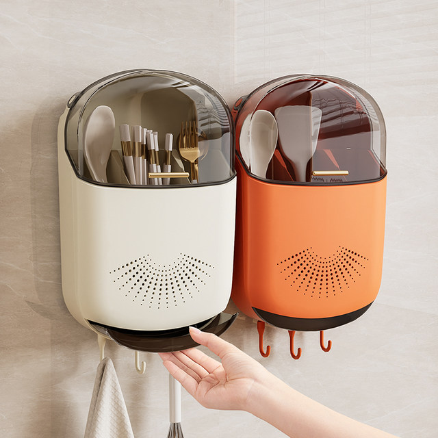 High-end new chopstick storage box wall-mounted household chopstick ...