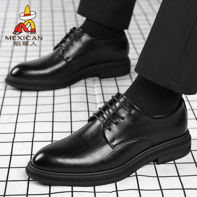 Scarecrow formal leather shoes men's genuine leather business men's ...
