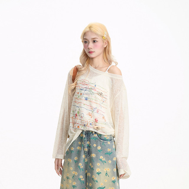 NERESUM cat dog printed long-sleeved T-shirt for women new sweet, spicy ...