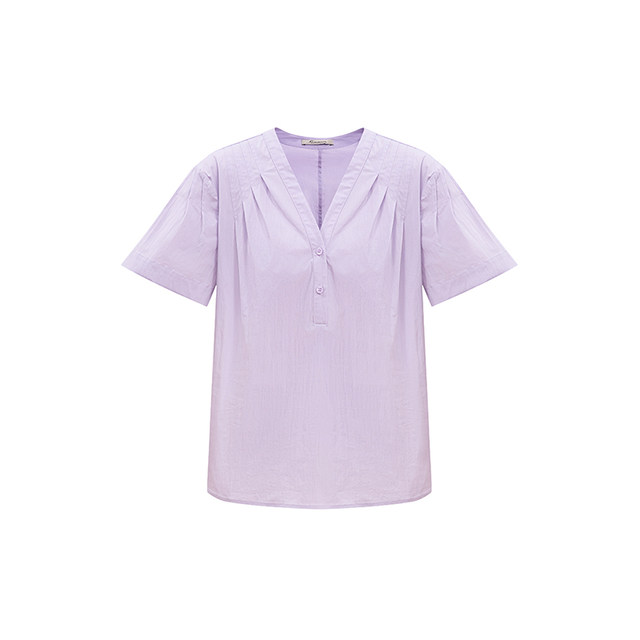 Multiple folded AEL French purple short-sleeved shirt for women in ...