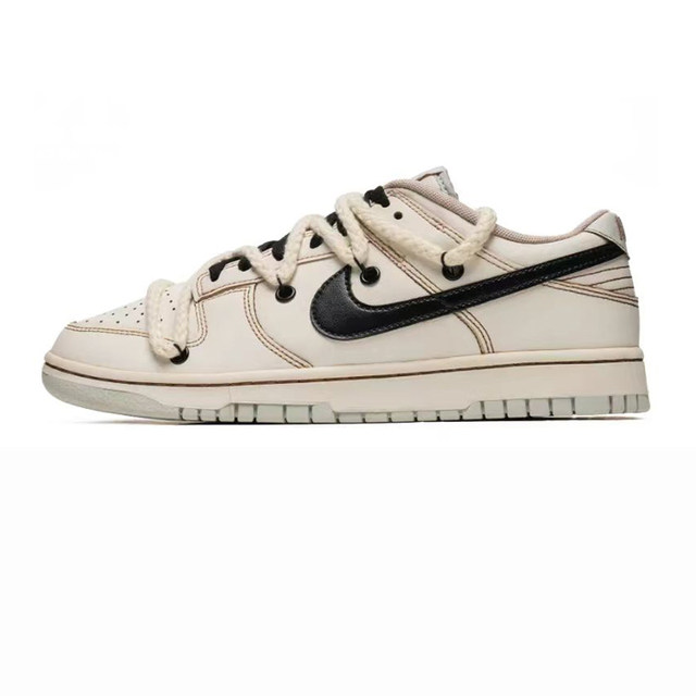 Sneakers custom nike dunk low coffee dye double shoelaces low -top ...