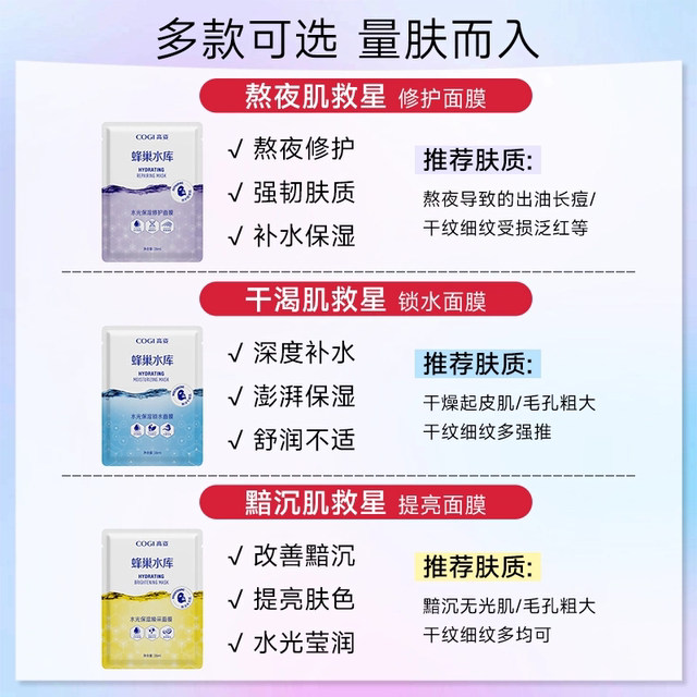Gaozi Honeycomb Reservoir Facial Mask Replenishment Moisturizing and ...