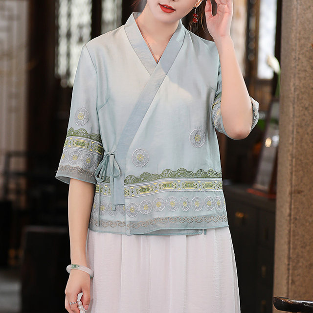 Retro style Chinese trend Chinese style Hanfu modified top 2025 summer ...