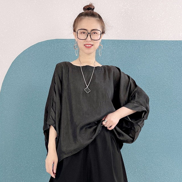 2025 summer Korean new trendy personalized bat sleeve short-sleeved T ...