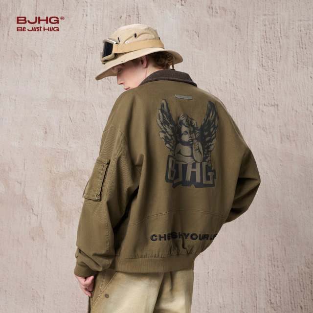 BJHG is indecisive and detroit American retro jacket men's autumn ...