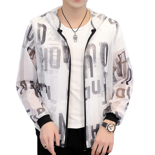 Ice silk sunscreen jacket men's summer 2020 new ultra -thin trend ...