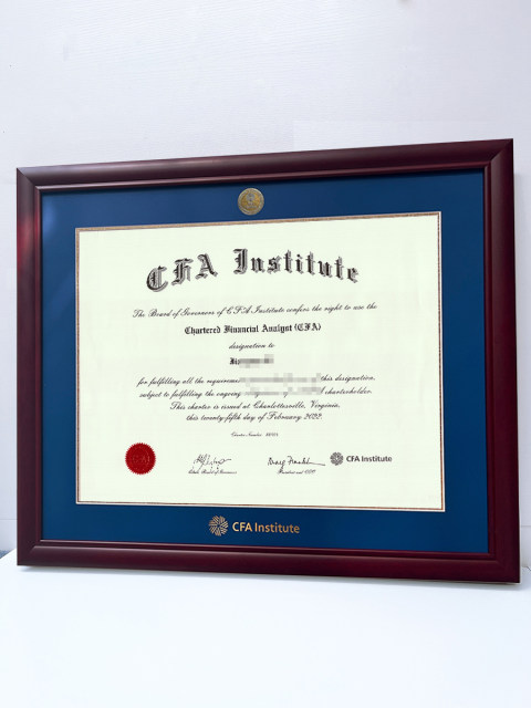 CFA diploma framed financial analyst certificate solid wood frame a2 ...