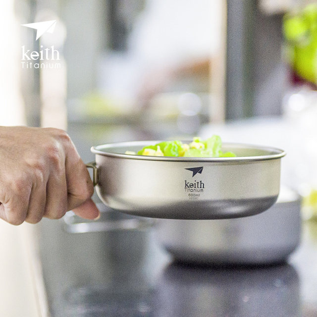 KEITH outdoor pot frying pan folding pot pure titanium portable outdoor ...