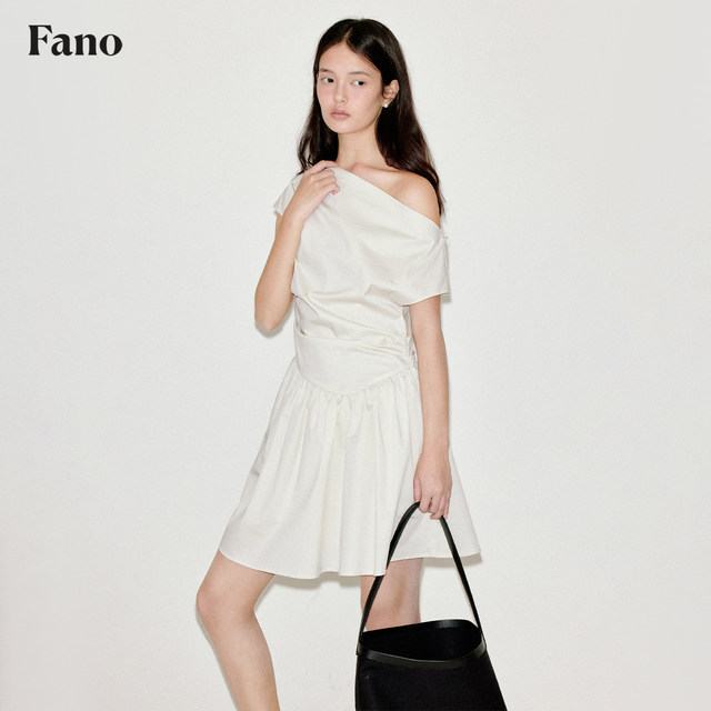 Fano Fano design sense vertical cut pinch pleated structure styling ...