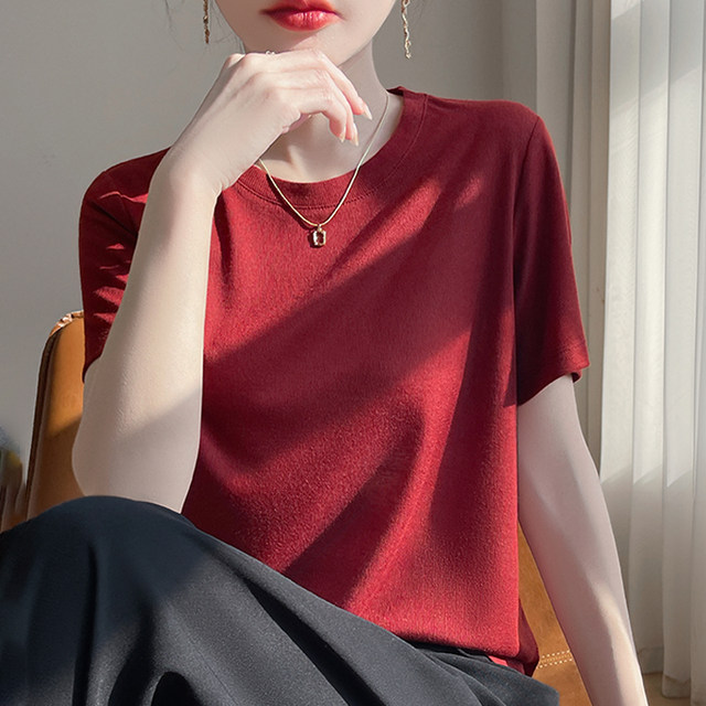 2025 spring and summer thin worsted lysel tensil short-sleeved women's ...