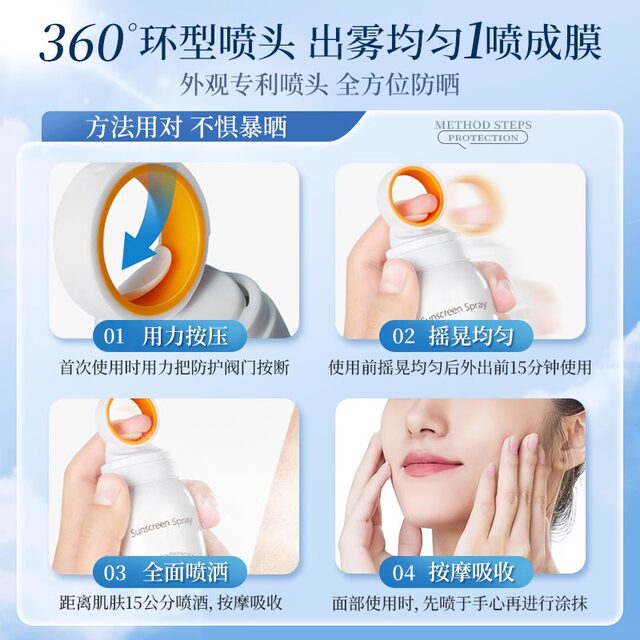 Small aperture sunscreen spray cream universal whitening and refreshing ...