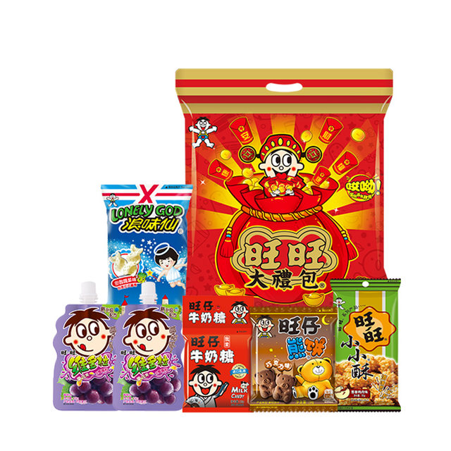 Want Want Snack Gift Pack with Multi-Size Puffed Casual Snack Biscuits ...