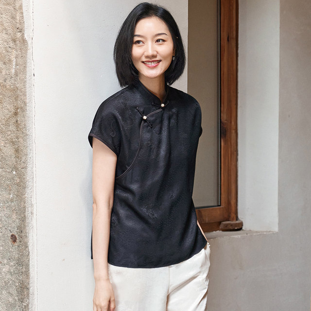 Fey Tang Xia stand-up collar copper button Tang suit women's single ...