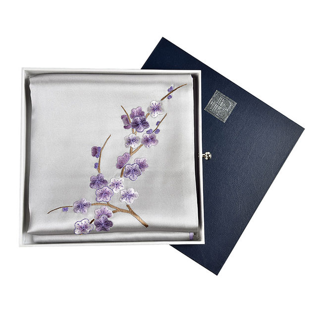 Chinese Shu embroidery double -layer mulberry silk Mei Mei Sichuan ...