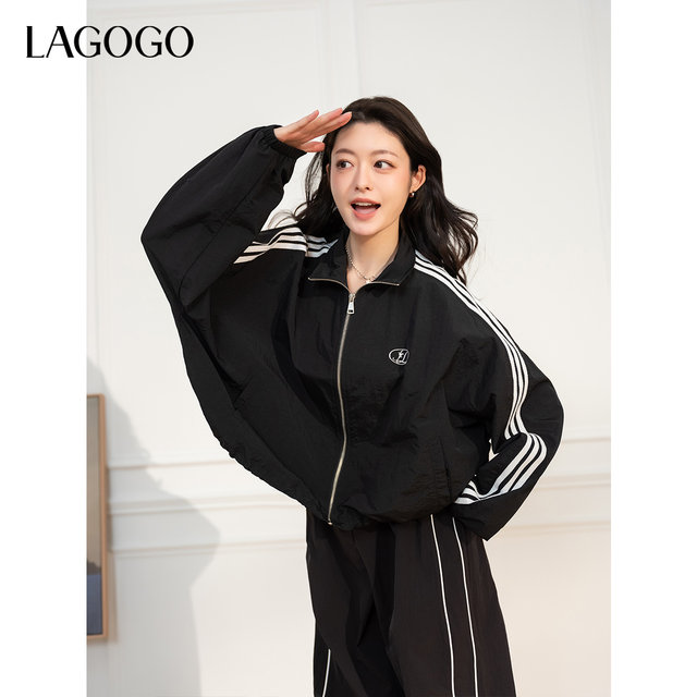 LAGOGO outdoor wear striped jacket for women Lagugu Valley 2025 spring ...