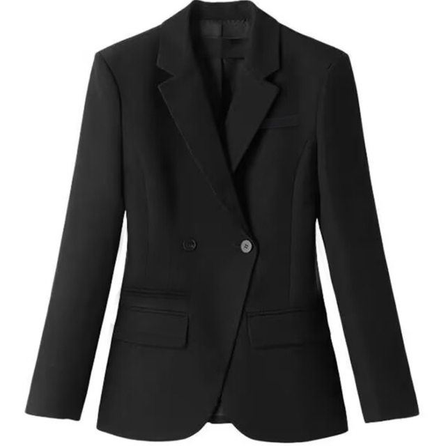 Black suit jacket inverted triangle proportion reversal collar ant ...