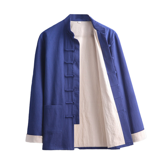 Chinese style Tang suit, men's layman's clothing, Zen Hanfu, Chinese ...